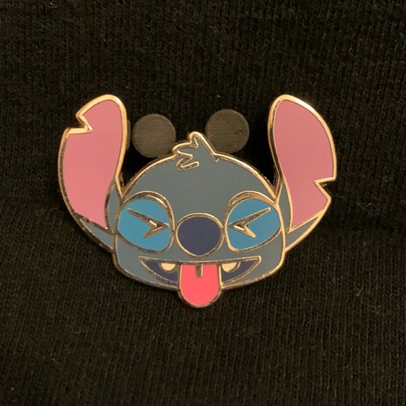 Disney | Accessories | Stitch Emoji Pin Tongue Goofy | Poshmark
